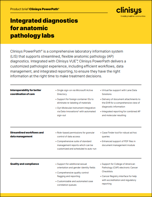 Clinisys Anatomic Pathology Laboratory